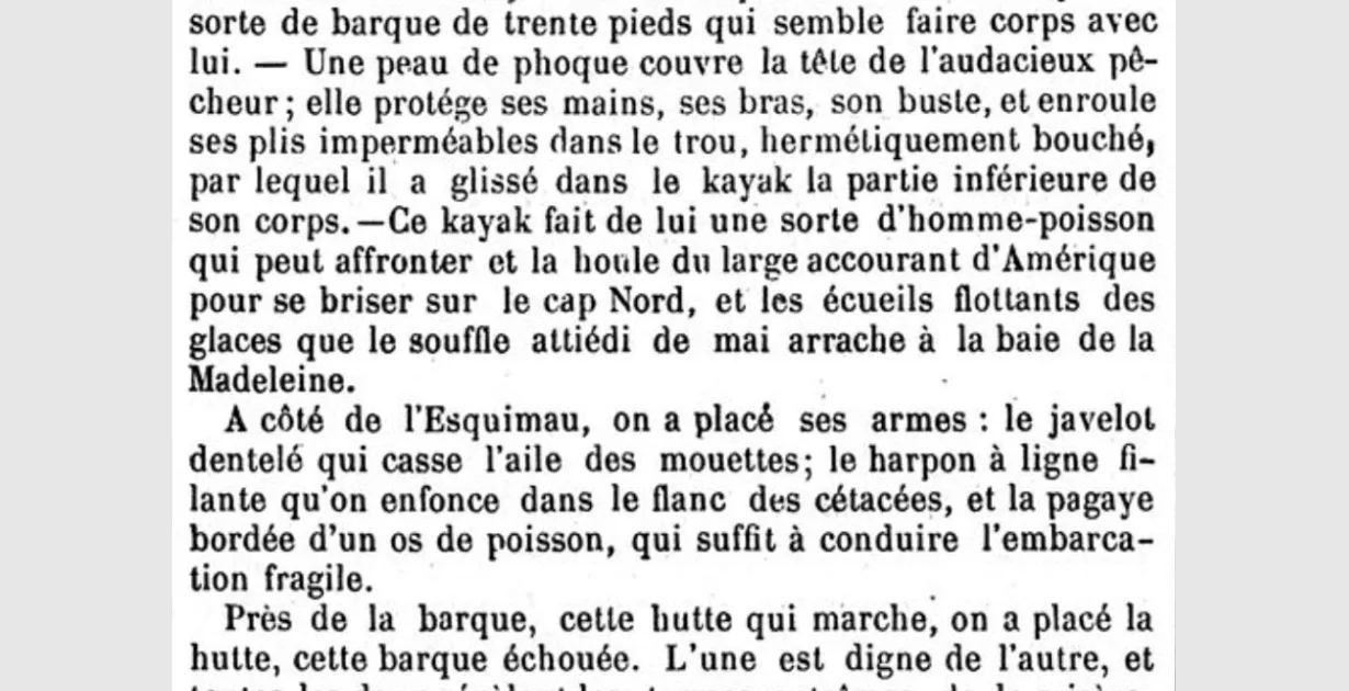 Exposition d’un kayak groenlandais à Paris, 1857 - Histoire du canoë